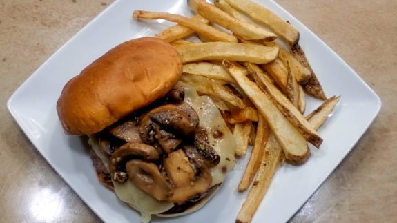 Swiss Pan Seared Burger with Rosemary Mushroom Sauce – TasteDis